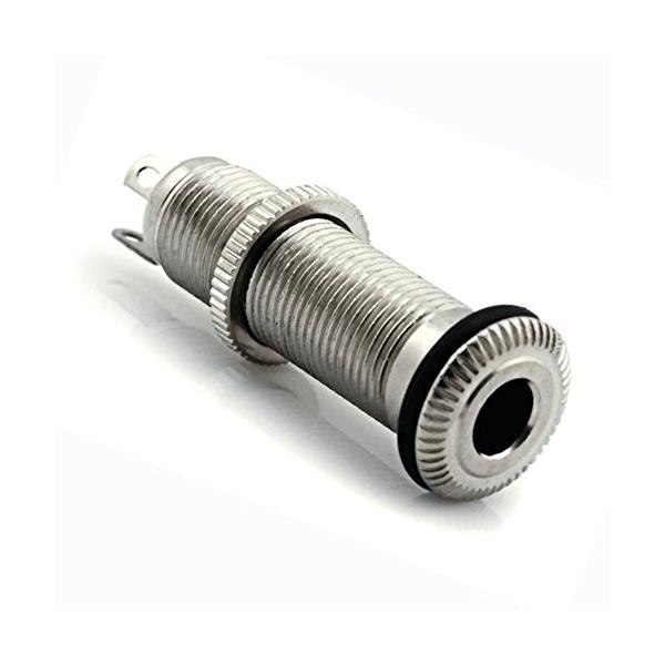 シルバー/-/-・パッケージ個数:1・ギター出力ソケット、ギター接続ソケット別体式尾釘圧弦釘固定弦錐ピックアップソケット楽器部品。・ギター、ベース、または出力ジャックを側面実装する必要がある楽器に適しています。・ニッケルめっきで作られ、ナッ...