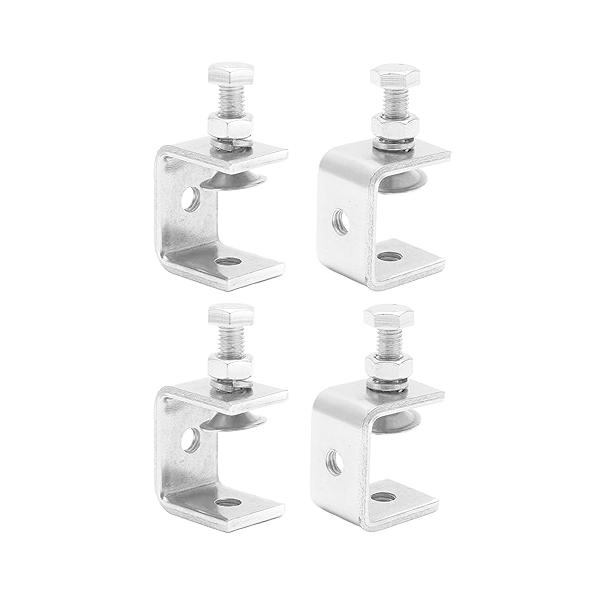 インダストリアルシルバー/4個セット/-・Size:4個セット・商品詳細本体4個、サイズ：縦6cm 横3cm 幅2.4cm、固定可能幅：15?25mm。総合的なDIYライフに最適な選択です。・簡単な取付調整可能な位置決めネジを使用し、必要に...