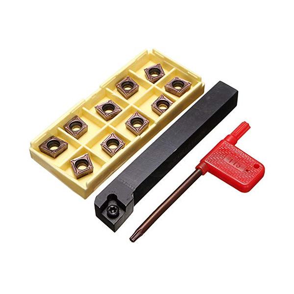 パッケージ個数:1・??12点セット内容セットA：旋削チップ（CCMT070204）×10個、バイト×1（SCLCR1212H09） レンチ*1個 ??セットB：バイト×1（SRAPR1616H10）+旋削チップ（RPMT10T3MO）*1...