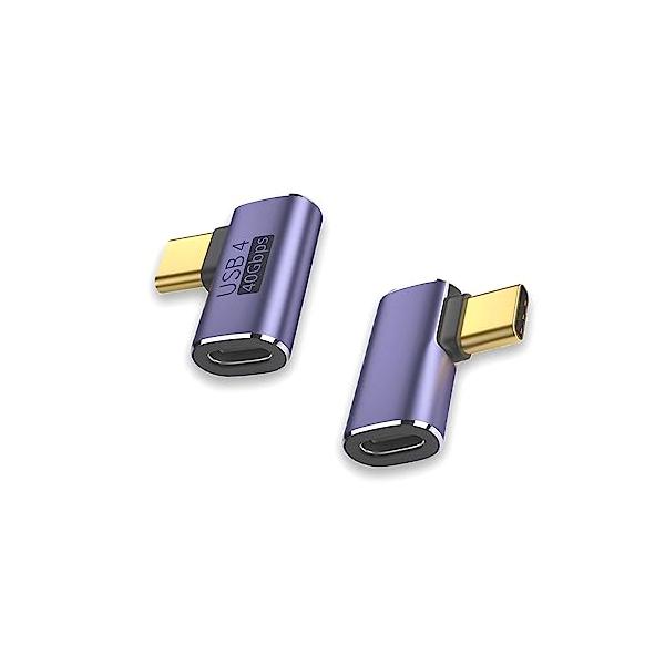 オスからメス五番 二個パープル/-/-・Style:オスからメス五番 二個・便利で実用的標準のUSB4アダプターは、40Gbpsに完全対応したUSB Cアダプターで、Thunderbolt4ケーブル用に設計されている。L型オス-メスアダプタ...
