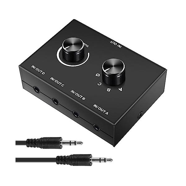 プラーク/-/-・この3.5mmオーディオセレクターは、4-IN-1-OUT / 1-IN-4-OUTの機能を提供し、複数のデバイス間で音声入出力の切替が可能です。簡単にノブを回すことで、希望の音声ソースに簡単にアクセスできます。・双方向性...