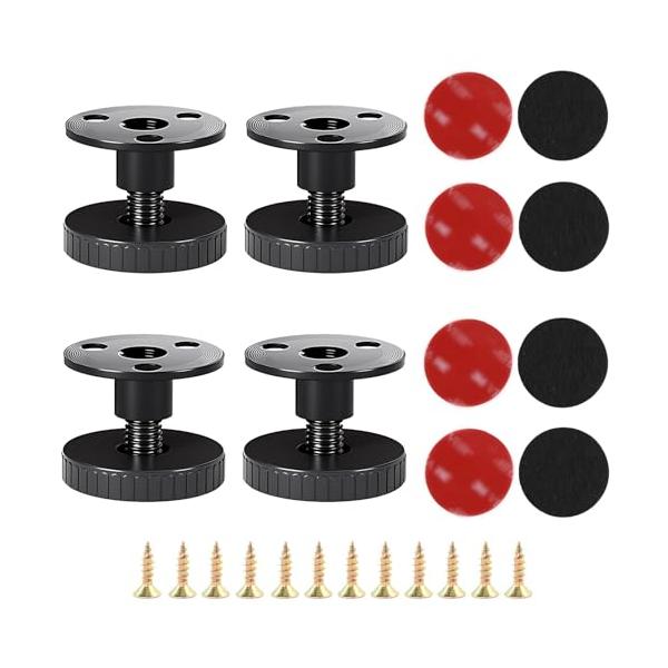 ブラック/調節高さ27-40mm/jjj4p26・優れた耐荷重性: 天板は高品質の厚い炭素鋼で作られており、より強く安定しています。固定された 3 穴取り付けプレートは安定したサポートを提供し、緩みにくく、4 つの家具の脚は最大 200 k...