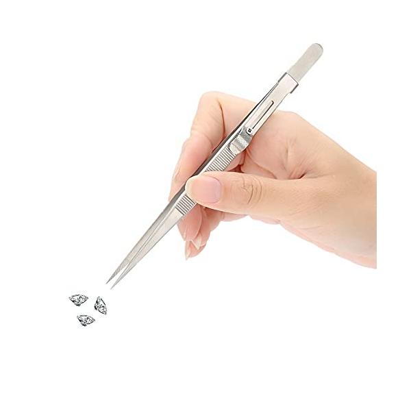 極細タイプ-/1個 x 1/-・パッケージ個数:1・用途: ジュエリーピンセットは宝石の識別やダイヤモンドのグレーディングに最適で、宝石商や宝石鑑定士にとって欠かせないツールです。・デザイン: ジュエリーピンセットの表面は細かくサンドブラス...
