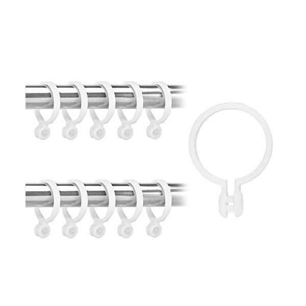 ミニマリストホワイト/スライドリング 2/-・Size:スライドリング 2・直経：40mm　内径：34 mm（具体サイズは左の図に見て）素材：POM・スライドリングはオーダーカーテン100mmにつき約8〜10個。・カーテンリング先端は開口設...