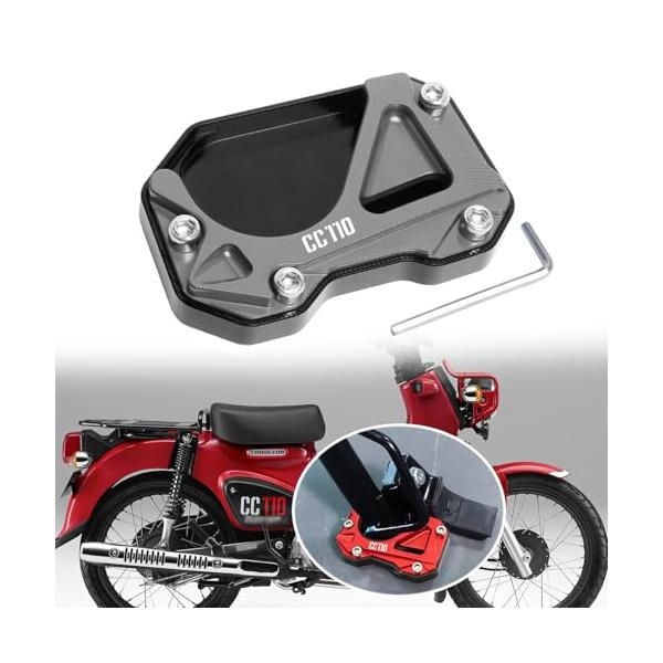チタンカラー/-/-・Color:チタンカラー・パッケージ個数:1・状態: 新品クロスカブ CC110 バイク用キックスタンド フットサイドスタンド 延長パッド サポートプレート・素材:高品質の CNC アルミ合金素材で作られています防錆性...