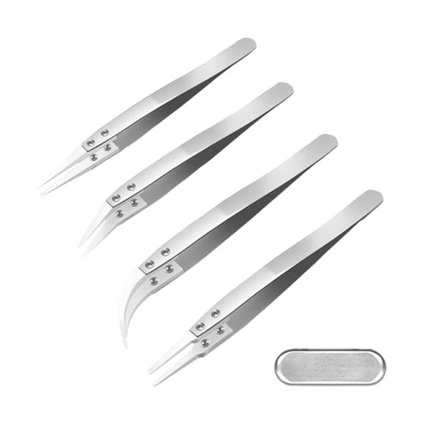 セラミックピンセット/セラミックピンセット/TE-ZR-050A・セラミックチップ： セラミックチップピンセットは酸化ジルコニウムセラミック製で、非常に高い靭性、高い曲げ強度と1600℃までの耐熱性を持っているので、ピンセット先端の摩耗を心...