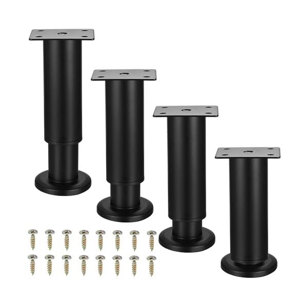 ブラック/12-18cm/wgs-2509・上質な素材：テーブル 脚は高品質の冷間圧延鋼で作られており、傷や腐食に強く、錆びにくく、耐久性と安定性に優れています。湿気の多い環境でも安心してご使用いただけます。・調節可能なデザイン：ソファ 脚...