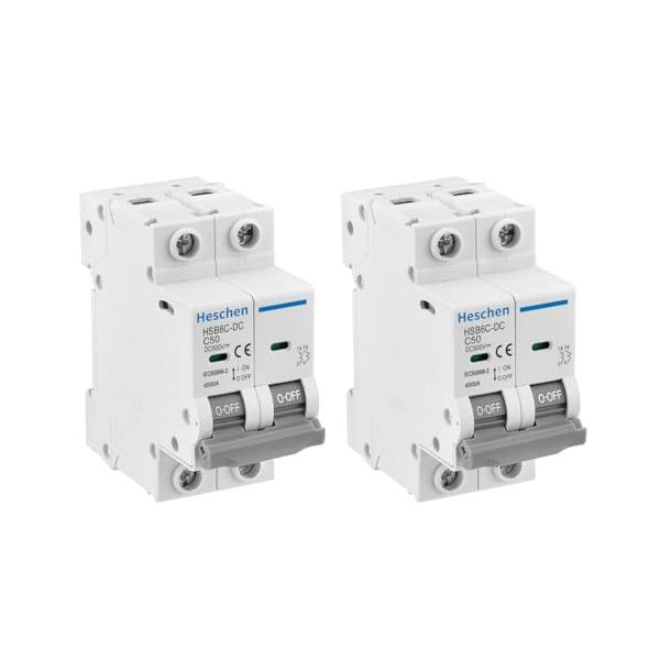 グレー/-/50A・Model:50A・定格電流:50A・定格電圧:DC500V・破断能力:4.5KA・ポール番号:2P・パッケージ内容:2個