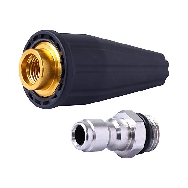 -/10.8cm×2.6cm/-・大手メーカーの高圧洗浄機に対応 ケルヒャーKARCHER、京セラKyocera、マキタMakita etc.. こちらの先端ノズルに交換するだけで、 回転ターボ水圧による更なるハイパワー放出が可能・頑固な汚...