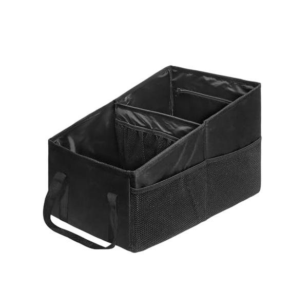 黒/-/シートボックス・??シートボックス - 散らかった荷物を整理整頓ワイパー液、アイススクレーパー、その他のカーアクセサリーがトランクに散らばってしまい、まだ心配していませんか？この後部座席用収納バッグがあれば、車内をすっきりと整頓でき...