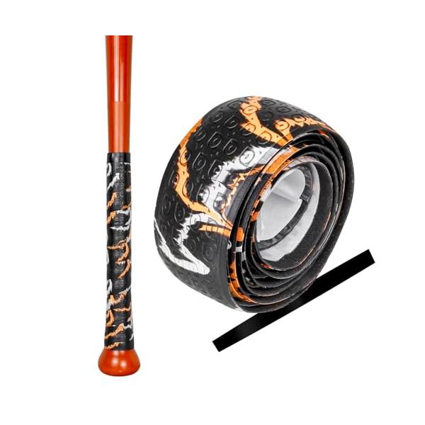 ブラック×オレンジ/-/-・Color:ブラック×オレンジ・商品内容野球用バットグリップテープ 材質PUレザー×シリコン 厚さ2.2mm 長さ1mm 製品による注意点製品によって模様は多少異なる場合がございます。 素材は同じですが2タイプの...