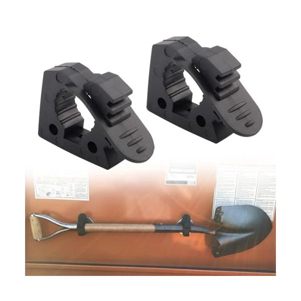 インダストリアルブラック/2個セット/KSJU-2・適用対象このスコップホルダーは29mm~35MMの直径の工具に適合します。スコップ、シャベル、スレッジハンマー、バール、ボルトカッター、パイプレンチ、牽引ロープ、懐中電灯、傘、その他の農業...