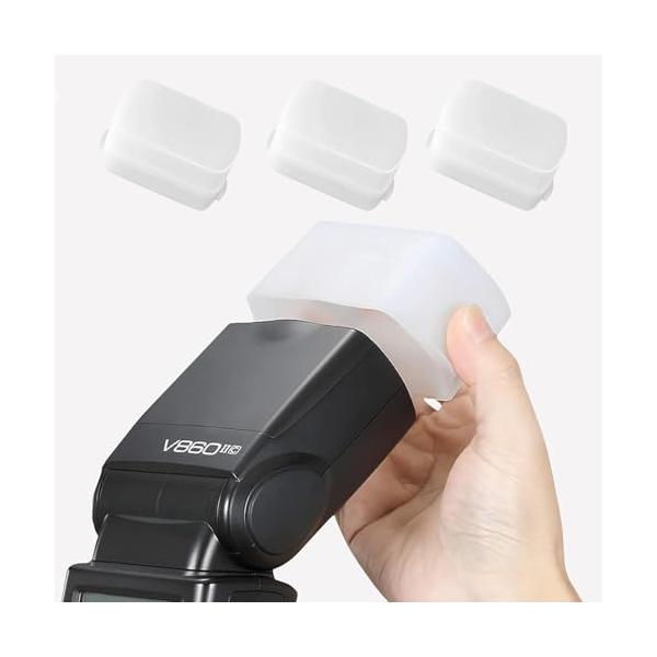 ホワイト/-/-・パッケージ個数:1・それは柔らかい光源に光を拡散して柔らかくし、被験者の後ろの酷い影を排除します・フラッシュディフューザーはGodox V850II V860II TT685 TT600 TT600S V860III TT...