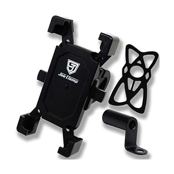 ブラック/-/-・Color:ブラック・?ジョークランプ バイク＆自転車用スマホホルダーが登場人気の工具のジョー 金属フレーム ツインクランプスマホホルダーに続き、大人気の4支点 ワンタッチ脱着式スマホホルダーが登場しました・?ワンタッチで...