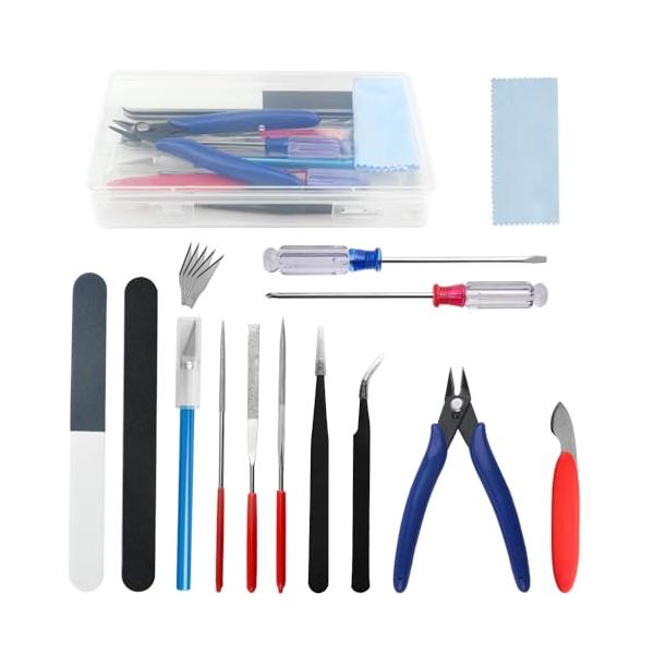 -/-/GUNDAM・幅広い適用：モデルの基本ツールセットは、初心者やプロのモデラーに最適で、ロボット、その他の工芸品などの玩具製造エリアに広く適用されています。??プライヤーにはサビ防止の油が塗られており、プライヤーは包装袋に個別包装され...