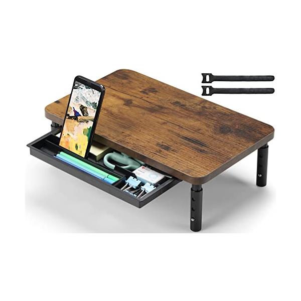 木目調/スモール/MR01・Color:木目調・製品仕様 幅370mm×奥行き235mm×高さ100~140mm　 材質：厚み11mmの棚板　 耐荷重：20KG　 耐荷重は測定値であり、値ではありません。　 シンプルな風格で、机上台にモニタ...