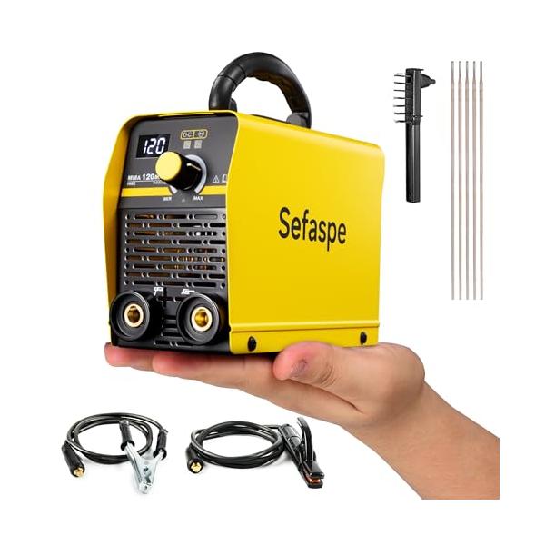 イエロー/MMA120MINI/MMA 120E・Model:MMA 120E・パッケージ個数:1・軽量＆コンパクト溶接機 100v 半自動はわずか2.0kgの超軽量設計で、持ち運びが簡単。狭い作業スペースでも取り回しがしやすく、家庭でのD...