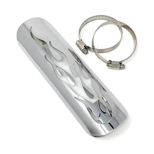 パッケージ個数:3・素材：ステンレスス・汎用：マフラー ヒートガードは、ほとんどのモーターサイクル、排気管の直径が50mm?70mmのモーターサイクル、ヘリコプター、クルーザー、カワサキモデルなどに広く適用できます。・取り付け簡単: 2 つ...