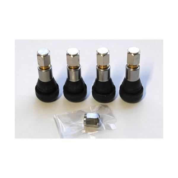 シルバー/45mm/-・パッケージ個数:4・太平洋工業製 TR413s スリーブ付 4個+予備キャップ１個・キャップ（パッキン付）/スリーブ ニッケルクロムNiCr・予備キャップ １個（別メーカー製）は若干色見が違いますが形状は同じです。・...