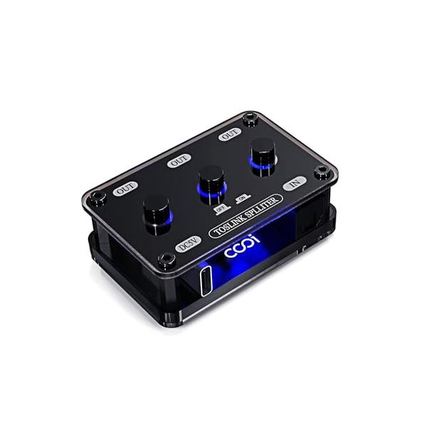 ブラック/Small/-・独立したチャンネルスイッチ付き光オーディオスプリッター 1x3COOIDEA 光オーディオスプリッターを使用すると、光オーディオソースを接続して 3 つの受信デバイスに分配できます。各オーディオチャンネルには独立し...