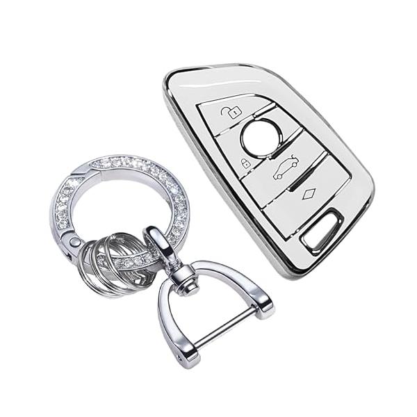 デザインホワイト/8*4*1.5CM/MI-00455・Color:ホワイト・カラビナ付属のBMW車用キーケース：BMWのすべての車種ののスマートキーをしっかり保護して美しく保つ、カラビナ付属の専用キーケースです。落下による傷や雨などの水滴...