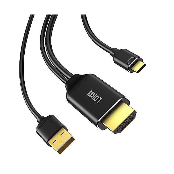 HDMI to USB-C・単方向HDMI to Type-C 変換ケーブル：HDMI to Type-C 交換転送専用であり、USB-C to HDMIへの逆方向の転送はサポートしていません。HDMIメスコネクタをPC、ノートパソコン、グ...