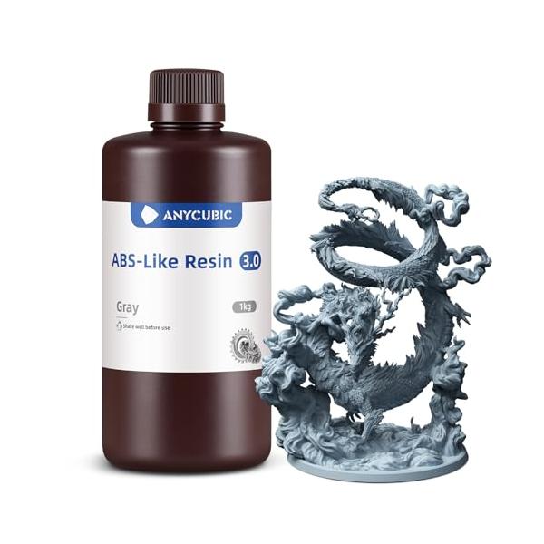 グレー/1kg/-・Size:1kgColor:グレー・高強度・耐割裂性ショア硬度86Dを誇る ANYCUBIC ABS-Like Resin 3.0 は、極めて高い耐割裂性を備え、ドリル加工でも割れたり変形したりしません。・卓越した弾性＆...