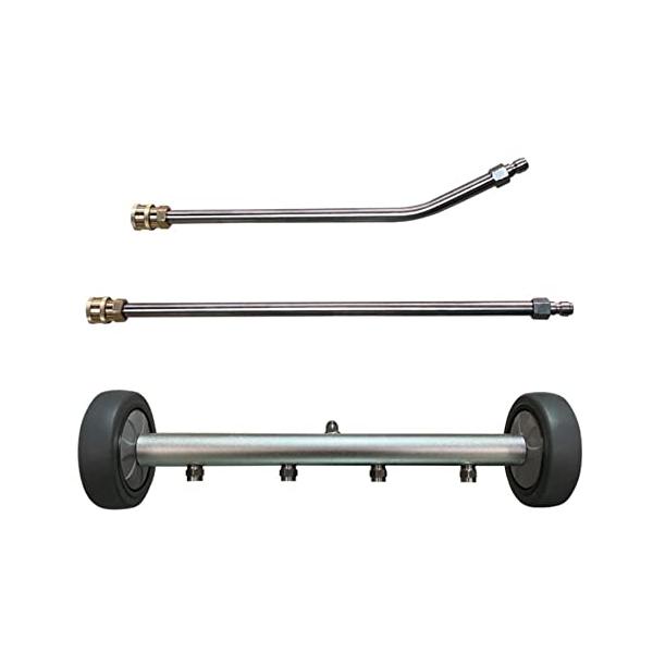 自動車の足廻りや下廻りの泥や塩、雪、油などを清掃するのに最適です。市販の高圧洗浄機み繋いで簡単に使用できます。方向を変えれば下向きにも噴射できるので清掃後に地面を噴射して綺麗にできます。・接続口は1/42分）のワンタッチ接手。ワンタッチ接手...