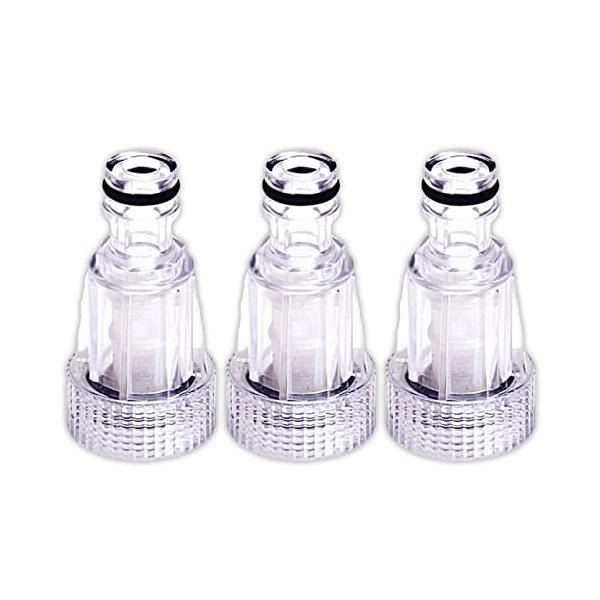 3個セット透明/-/-・Style:3個セット・パッケージ個数:1・高圧洗浄機 フィルター 3個セット：高圧洗浄機の給水口に取り付けて金属片やゴミの混入を防ぐフィルター 水道 カップリングになります。ポンプに綺麗な水を供給し、高圧洗浄機の故...