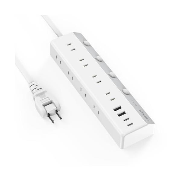 2USB-A+2USB-Cホワイト/2m/TS-7012-2C・Size:2mStyle:2USB-A+2USB-C・パッケージ個数:1・スイッチ付き延長コード4つの個別スイッチで、正面と側面にある 2つのAC差込口をそれぞれ制御できます。...