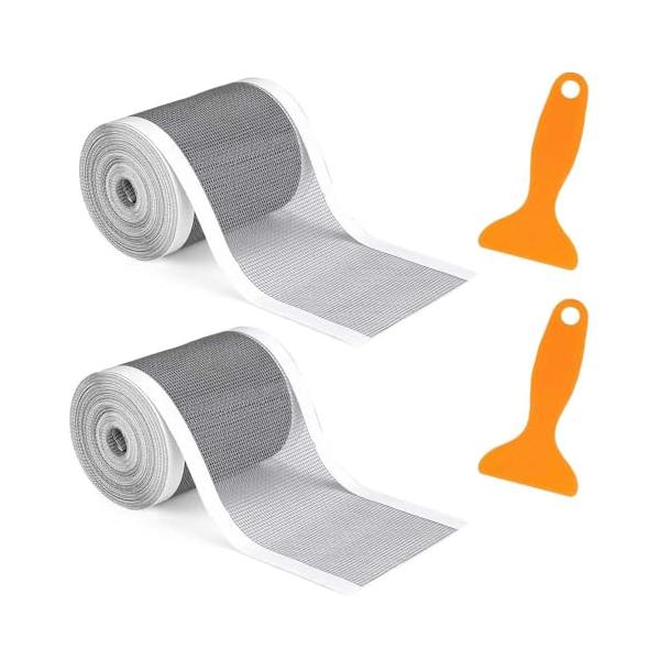 グレー/Not Applicable/Not Applicable・商品仕様：2巻セット+専用スクレーパー付き：幅7cm*長さ5m、排水口カバーは優れたPVC+PETから作られ、滑り止めで、弾性と耐摩耗性を有する。排水口カバーメッシュフィル...