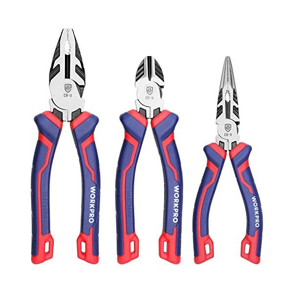 ペンチセットブルーとレッド/-/-・Style:ペンチセット・セット内容180mmペンチ・160mm斜めカットプライヤー・160mmラジオペンチという3点組のセットです。・耐久性CR-V材質：金属部分は全て錆ににくい高品質なCR-V、表面メ...