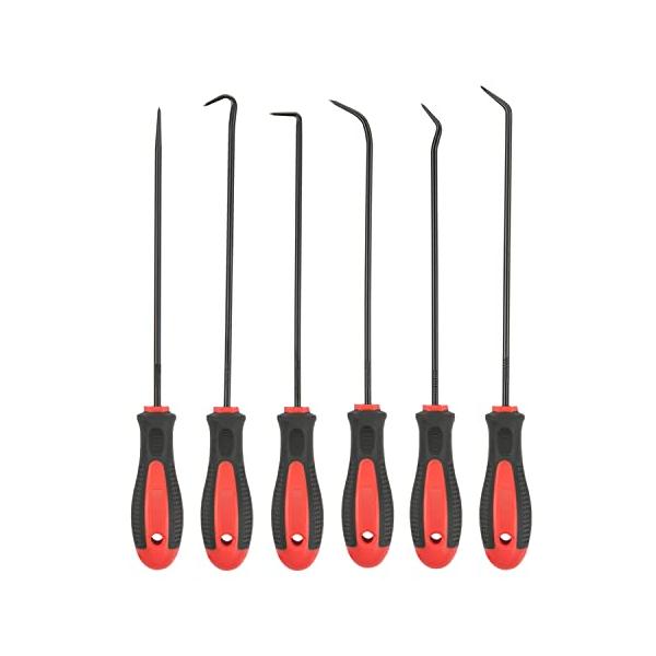 セット内容：ストレートピック、45度ピック、75度ピック、90度ピック、135度ピック、コンビネーションピック・超ロングタイプ：全長23cm，手の届かない狭い場所にもラクにアクセス可能です・高品質素材：クロムバナジウム鋼（CR-V）製シャフ...