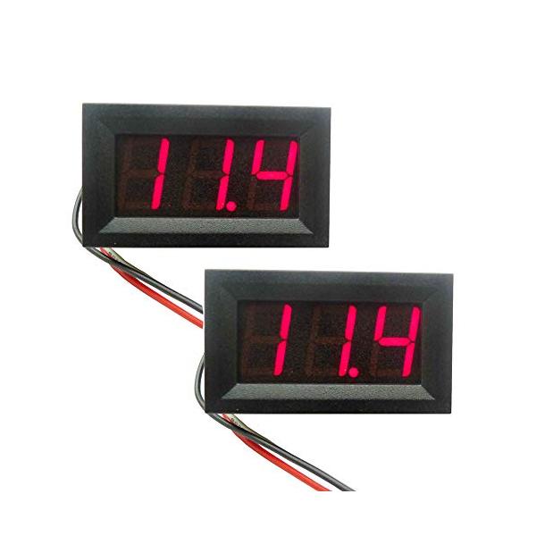 ブラックブラック赤/-/-・パッケージ個数:1・製品名：デジタル電圧計; LED表示色：赤・電圧測定範囲：DC 0-100V; 表示：3桁0.56インチ赤LED・ケーブル長さ：20cm;動作温度： 約-10℃〜65℃・外部材質：プラスチック...