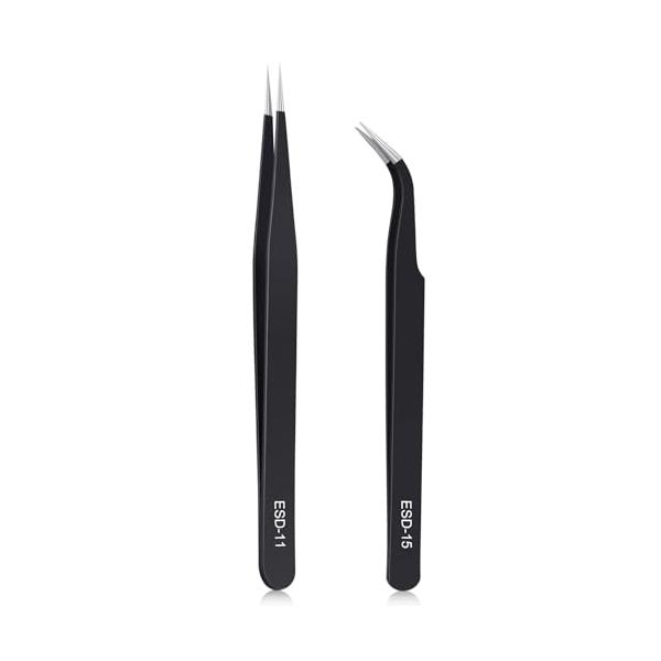 極細ピンセットブラック2PCS/-/-・Color:ブラック2PCS・精密ピンセット適用範囲：精密ピンセット プラモデルピンセット 細かな作業に欠かせなく、多様な使い方のある便利なピンセットです。プラモデル、精密機器、工業用、デザインワーク...