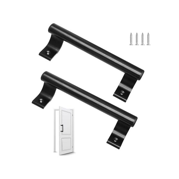 ブラック/-/BH-25・製品仕様：ドアハンドルは2点セット、サイズ20.5*5cm。 軽量アルミニウム合金は強度を確保し、全体的な負担を軽減するため、簡単な取り付けと日常的な使用が可能です。・優れた耐久性：ドア取っ手はアルミニウム合金製で...