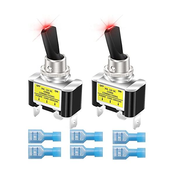 E968赤色LED/E968-赤色 LED/-・Style:E968・パッケージ個数:1・製品名: LED トグルスイッチ; タイプ: ラッチング ON/OFF SPST 3P; 定格：12V 30A DC；LEDの色：赤・高品質: ベーク...