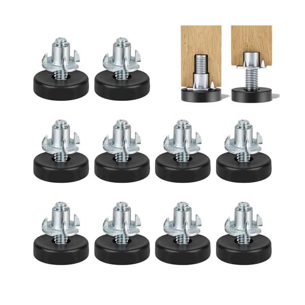 シリンダーブラック/幅2.54cm x 長さ2.54cm x 高さ2.54cm/-・安定したバランス家具の脚部ベースは、傷や滑りのないノンスリップ素材でできており、家具がしっかりと固定され、強い安定性を提供します。調節可能な家具の脚は、濡れ...