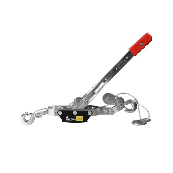 -/4t/TJ34052・Size:4t・パッケージ個数:1・耐久重量約4tのワイヤー式パワーウィンチ・ワイヤー引き出しは、ラッチの部分にスプリングがあり、スプリングの位置を変更することで、ワイヤー引き出し可能←→ロック の切り替えとなって...