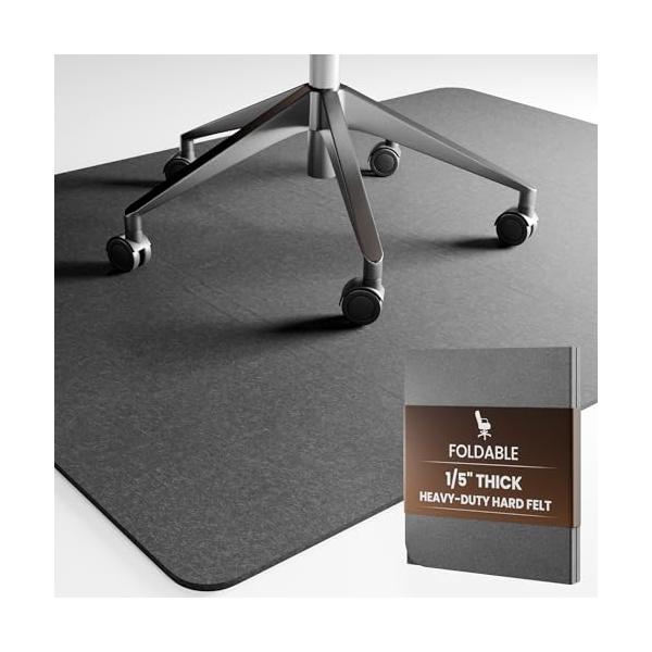 モダンダークグレー/89×120cm/FZBCM-HT5-89120-GB・Size:89×120cmColor:ダークグレー・重厚フェルトチェアマット 床保護マットのために特別に設計された 89cm x 120cm の大型マットです。5m...