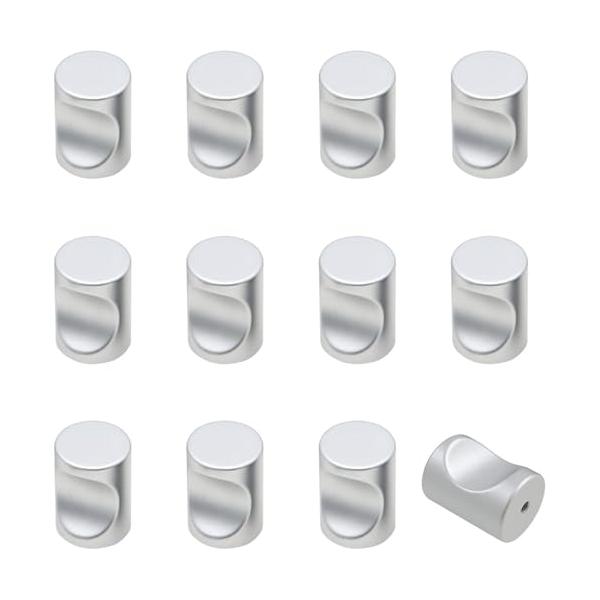 モダンシルバー/-/L06264・商品仕様数量: 12個セット（ネジ付き），色: シルバー，サイズ: 高さ25mm、直径20mm。・高品質素材高品質のアルミニウム合金製で、頑丈で耐久性: 高硬度で耐摩耗性に優れ、長寿命です。表面処理が精巧で...