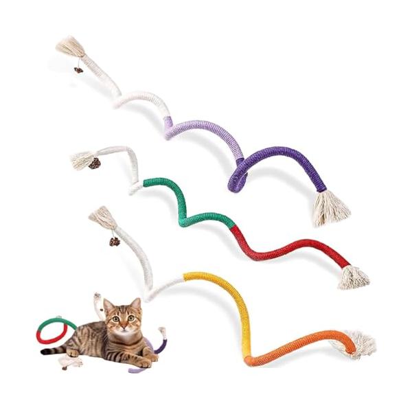 Generic/RGP-70/RGP-70・セット内容猫用チューイングトイ、楽しく遊ぶことができます、3個セット。 長さ約65cm。・素材自然な素材で 、猫のおもちゃは天然の綿糸で作られており、虫?果のペンダントが付いていて、ロープの内側に...