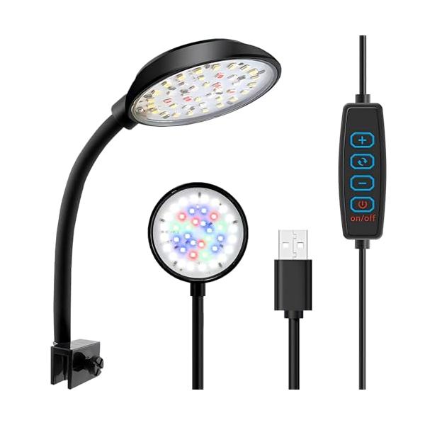 ブラック/7W/FD0323013・Color:ブラックSize:7W・小型水槽用クリップライト360回転と柔軟なヘッド角度を備えたこの水槽用クリップライトは、さまざまな照明ニーズを簡単に満たし、水生生物の繁栄に幅広い照射を提供します。・明...