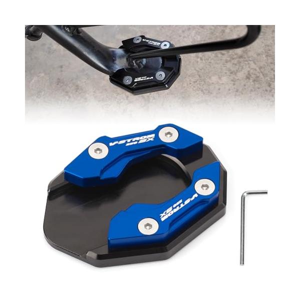 ブルー/-/M1119010223・Color:ブルー・安定性の向上このサイドスタンド延長パッド使用すると、柔らかい地面、泥だらけの縁、砂利道、砂、柔らかいアスファルト、凹凸のある道路でも、沈みや転倒を心配することなくバイクを安全に駐車でき...