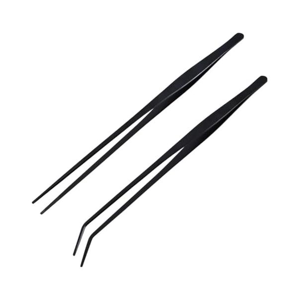 ブラック/-/YJRUNFU-Z064・Color:ブラック・仕様2点セット：１ｘストレートピンセット27cm；１ｘカーブピンセット27cm カラー：ブラック。・高品質ステンレス製錆びにくいステンレス製で、長期間の使用に耐える丈夫さを備えて...