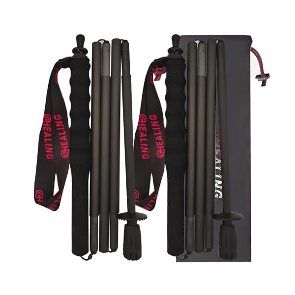 黒/110cm/-・Size:110cm・カーボン素材：トレッキングポールはカーボン素材の設計を採用し、カーボンは外柔内剛で、品質は金属アルミニウムより軽いが、強度は鉄鋼より高く、耐食性がある。非常に優れた耐久性と安定性があります。そのため...