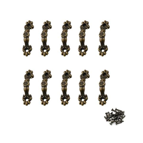 ブロンズ+花+4.3cm/-/-・Color:ブロンズ+花+4.3cm・製品仕様本セットには10個のドアハンドルが含まれており 無料で付属のネジも提供しておりますので 簡単に取り付けられます・高品質素材取っ手 は亜鉛合金で作られており どの...