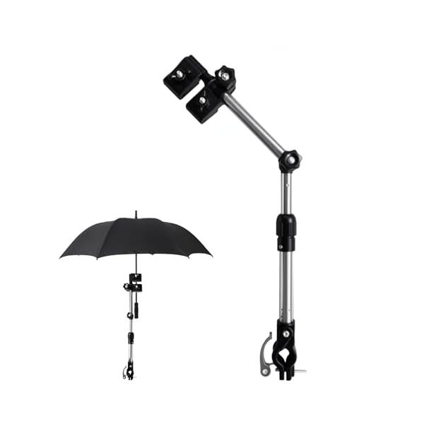 360度回転機能: 傘の角度を自由に調整可能で、雨や日差しから効果的に守ります・伸縮式設計: 折りたたみ式で、使用時に必要な長さに簡単に調整できます・取り付け簡単: 付属のレンチで自転車やカートに素早く確実に固定できます・高さ調整機能: 使...