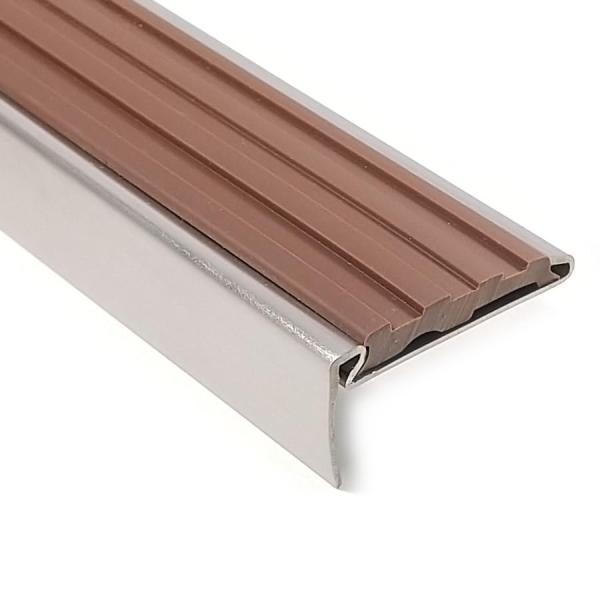 金台　ＨＬ/インサート　ブラウン/-/KGF516　P10-1000・材質金台−ＳＵＳ３０４／インサート−ＰＶＣ樹脂・仕上金台−ＨＬ・インサート色Ｐ１０ブラウン・穴径φ5.8mm（バカ穴）穴ピッチ75mm・用途塩ビタイルや長尺シートの床材用...