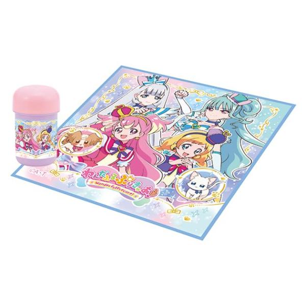 ケース付きおしぼりピンク、パープル、ホワイト/29×33cm/-・Style:ケース付きおしぼり・パッケージ個数:1・●生産国：日本・●こどもに人気のプリキュアシリーズ